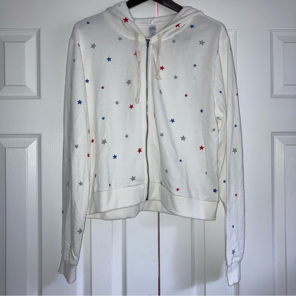 Alternative | Sweaters | Nwt Alternative Ivory Multi Dreamy Stars Zip ...